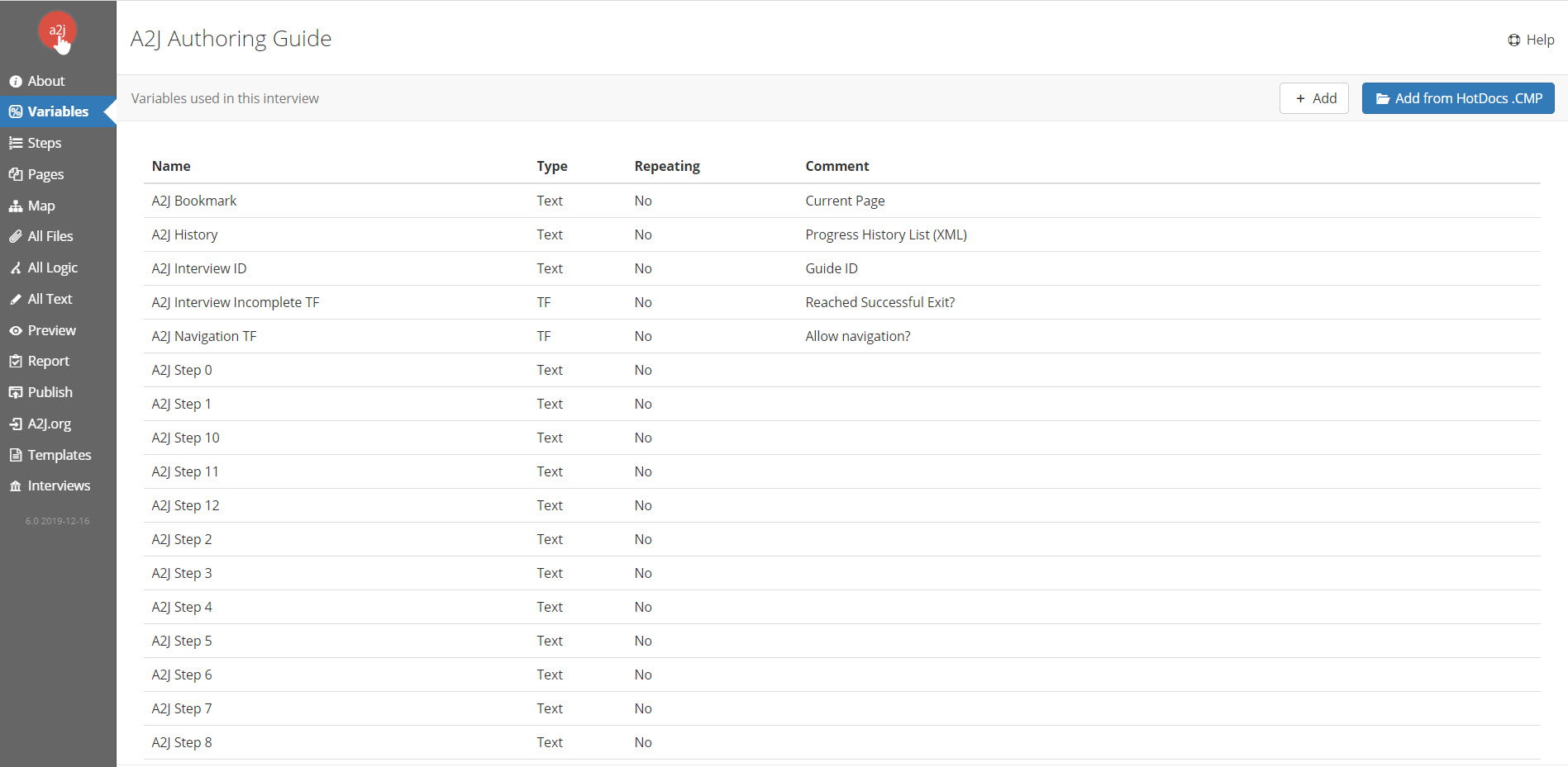Chapter 5 The Variables Tab A2j Author
